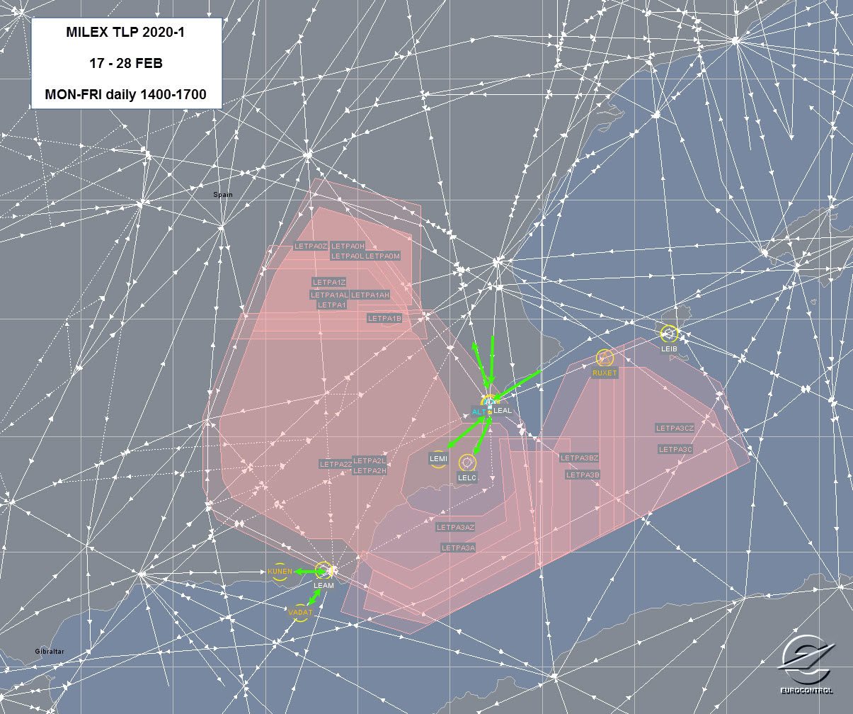 Military exercise TLP 2020-1 17FEB-28FEB 1400-1700Z - flightplanservices